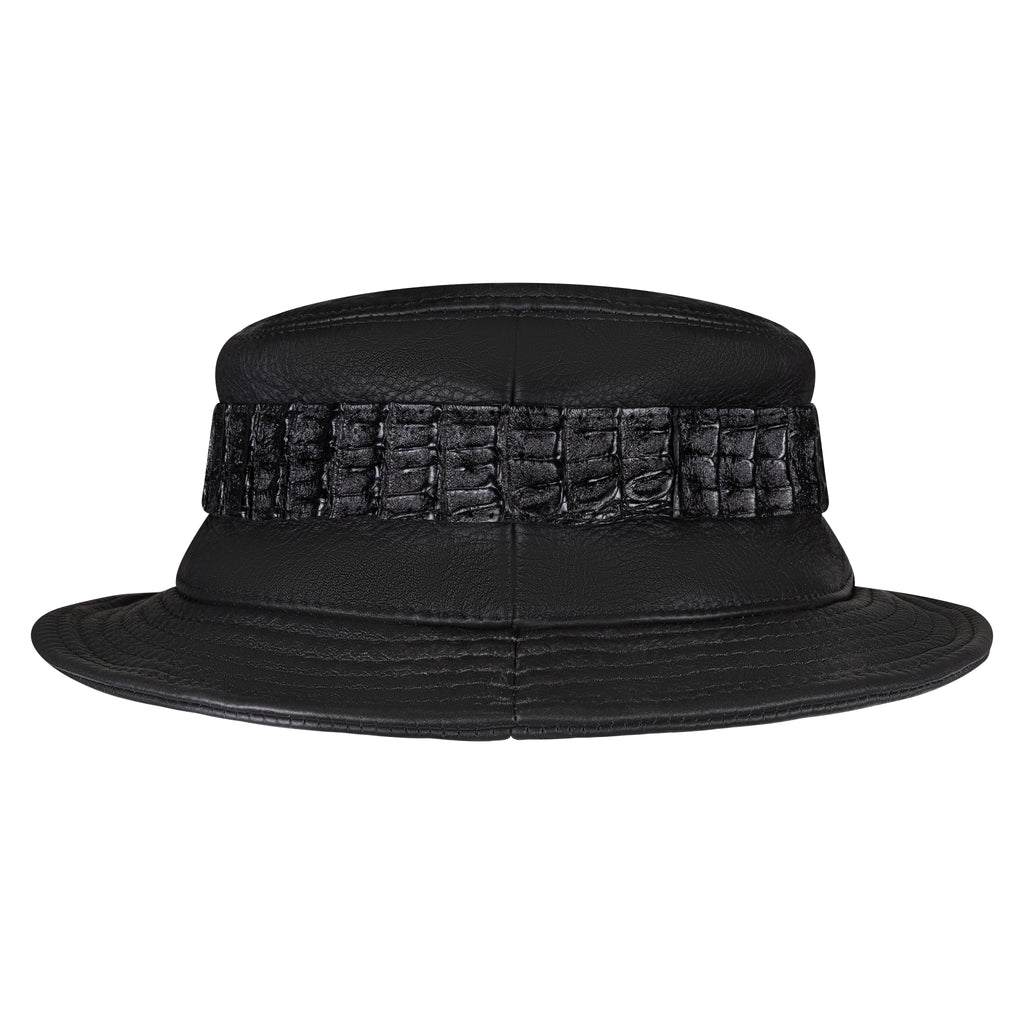 Bomber leather jacket with alligator trimming #2087 – Jakewood