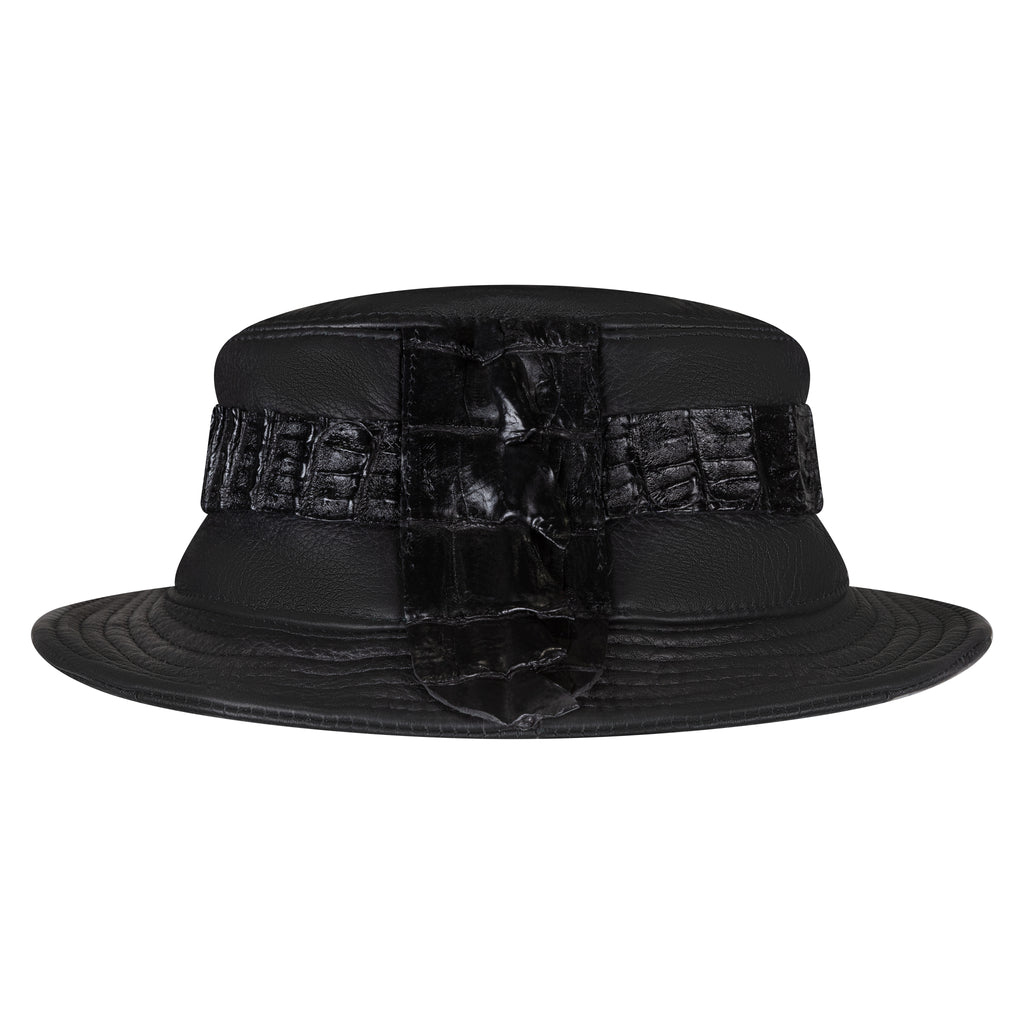 Bomber leather jacket with alligator trimming #2087 – Jakewood