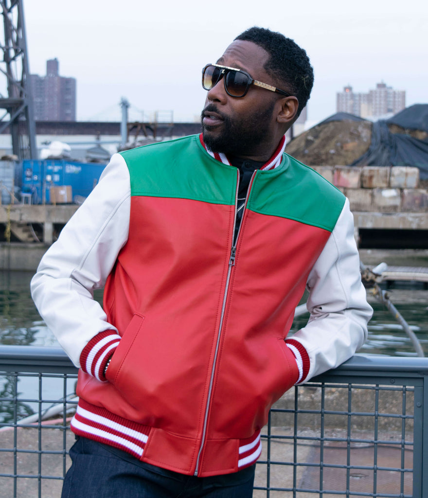 Three Color Combination Leather Jacket #3477 – Jakewood